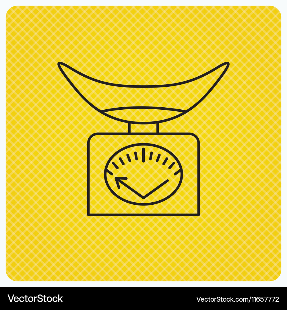 Scales icon kitchen weighing tool sign Royalty Free Vector