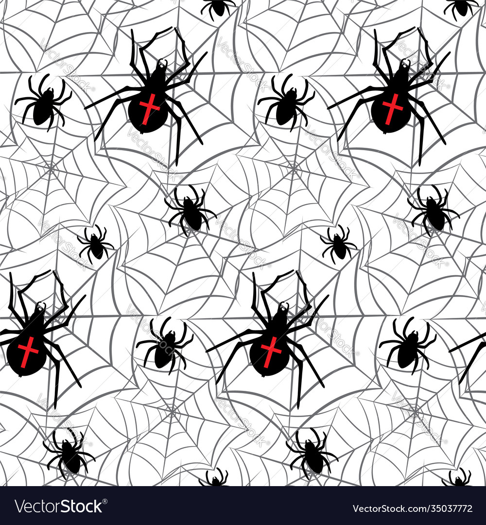 Seamless pattern with spiders Royalty Free Vector Image