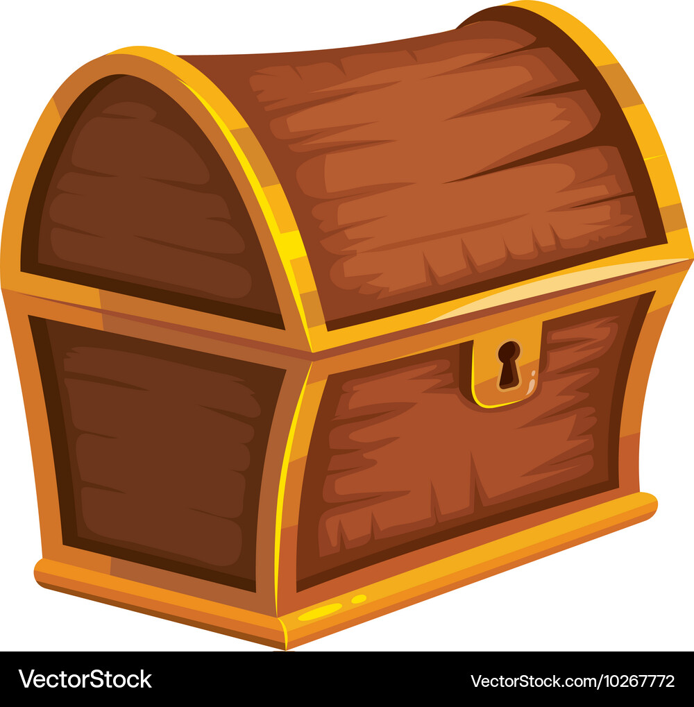 Vintage wooden chest Royalty Free Vector Image