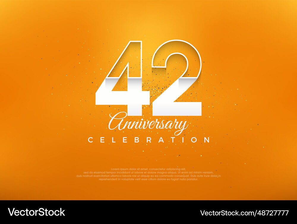 42nd anniversary number with modern thin white Vector Image
