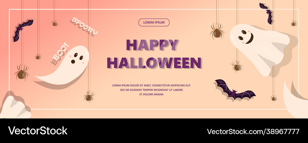 Banner for halloween cartoon template Royalty Free Vector