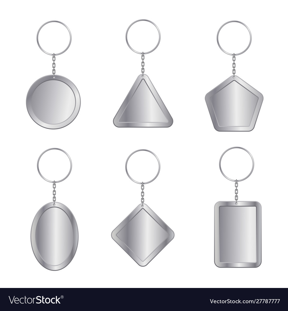 Blank keychains empty trinkets Royalty Free Vector Image
