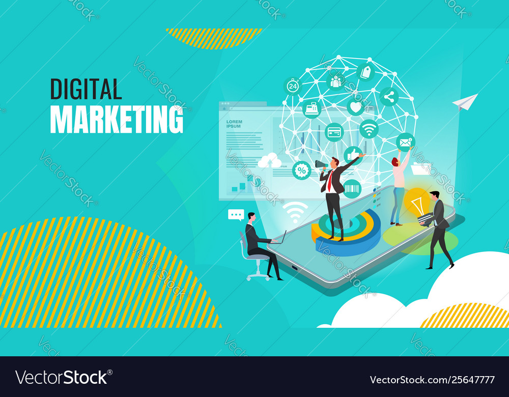 Business digital marketing Royalty Free Vector Image Business digital marketing Royalty Free Vector Image
