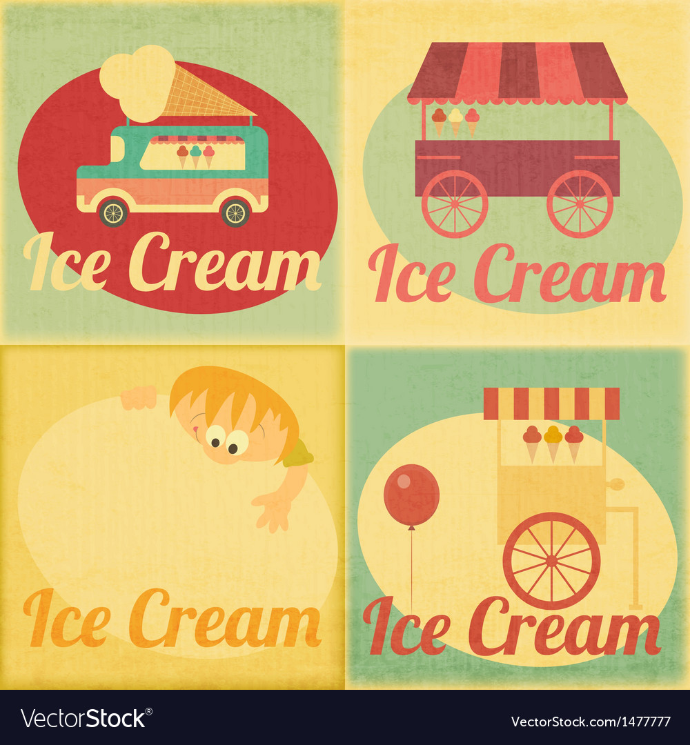 Ice cream retro labels Royalty Free Vector Image Ice cream retro labels Royalty Free Vector Image