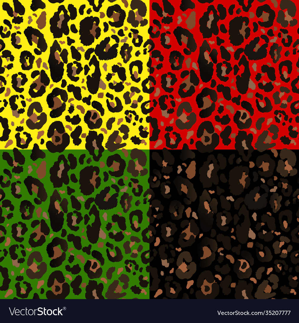 Seamless pattern with colored leopard print Vector Image