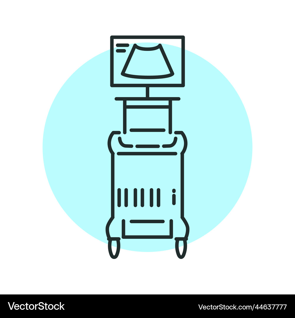 Ultrasound device color line Royalty Free Vector Image