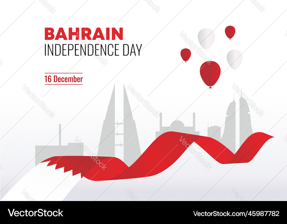 Bahrain independence day background banner poster Vector Image