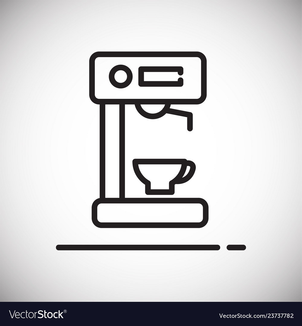 Coffee machine outline icon on white background Vector Image