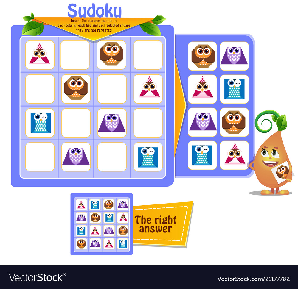 Educational game sudoku shapes Royalty Free Vector Image