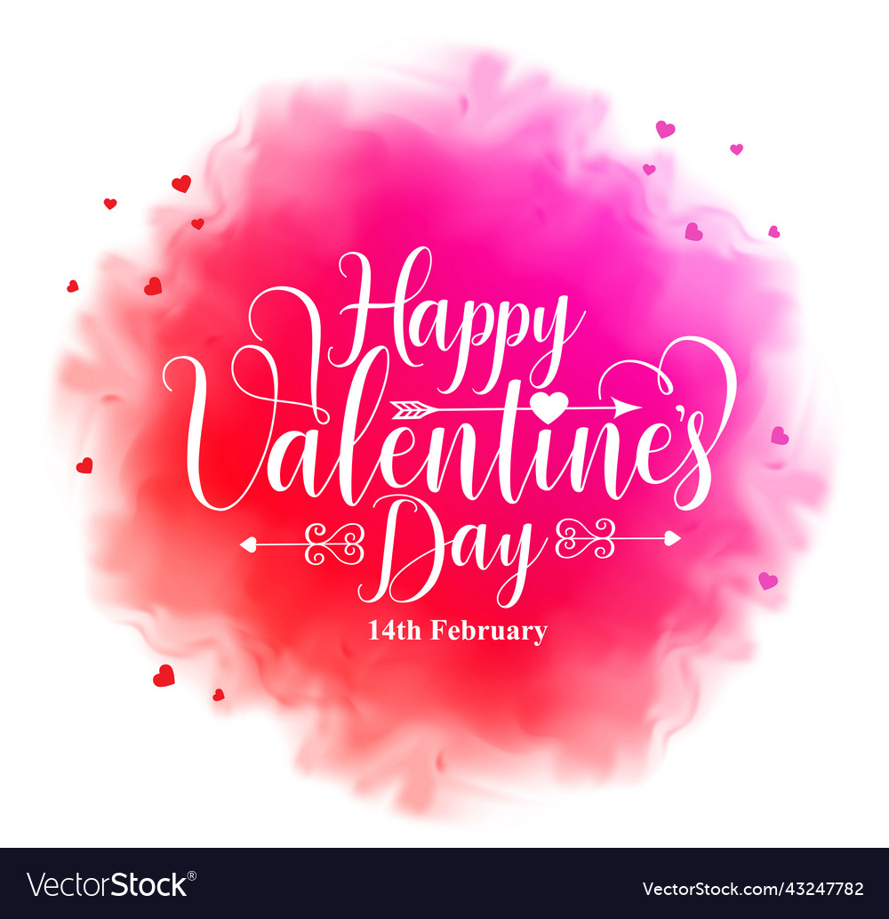 Happy valentines day calligraphy text in colorful Vector Image