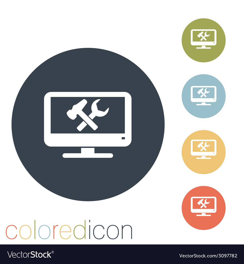 Monitor symbol settings Royalty Free Vector Image