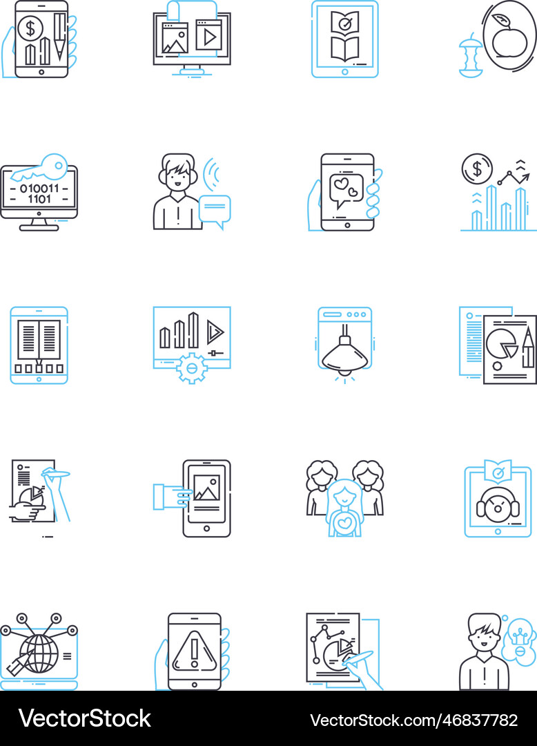 Promotions linear icons set discounts specials Vector Image