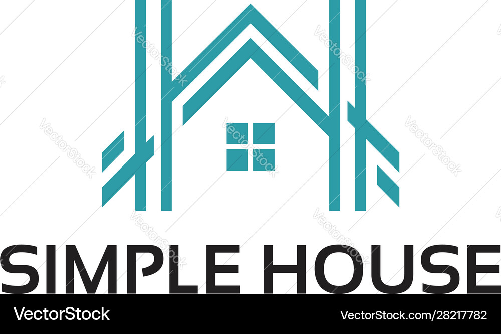 Simple home house line art logo template designs Vector Image