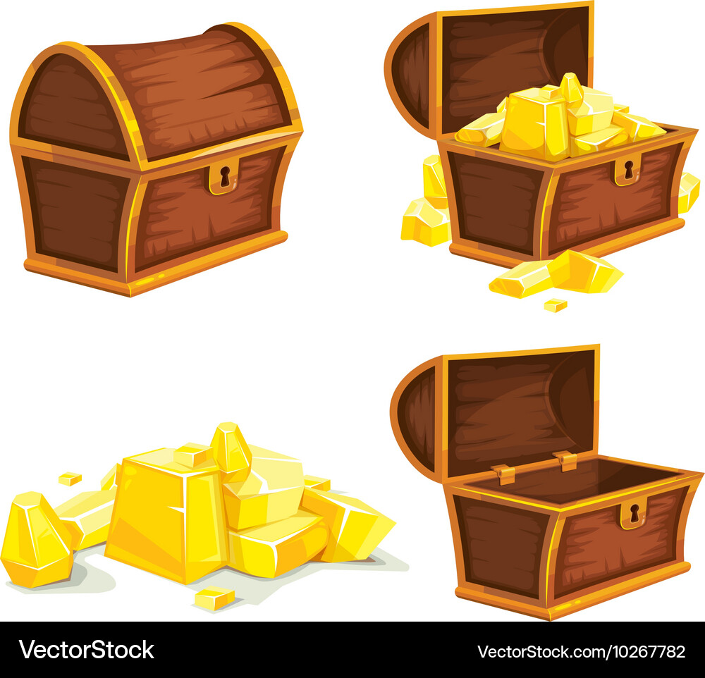 Vintage wooden chest Royalty Free Vector Image