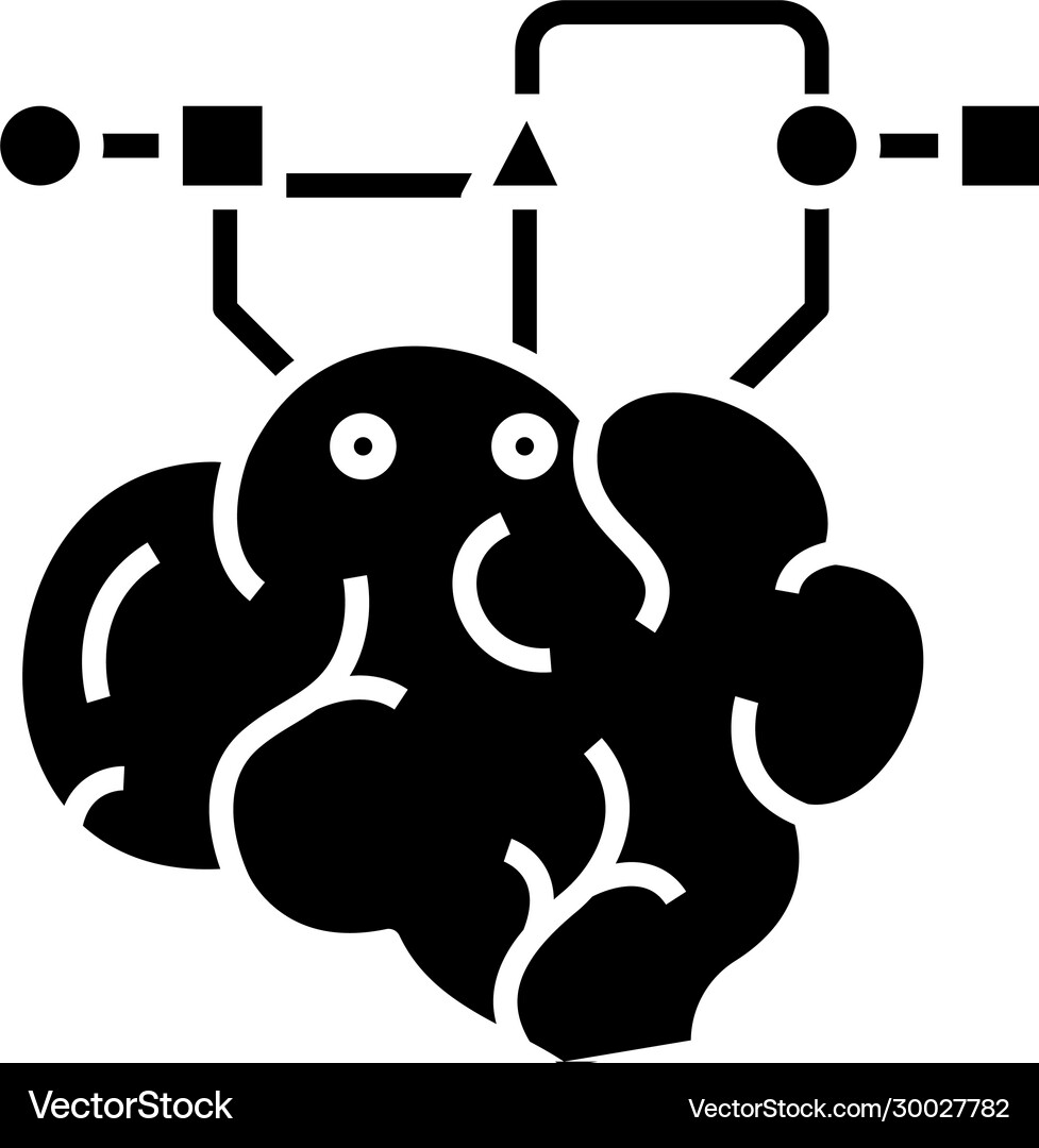 Working intellect line icon concept sign outline Vector Image