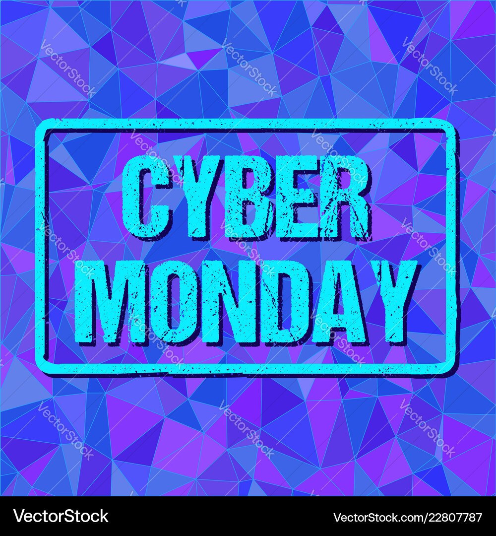 Banner with cyber monday sign in frame Royalty Free Vector
