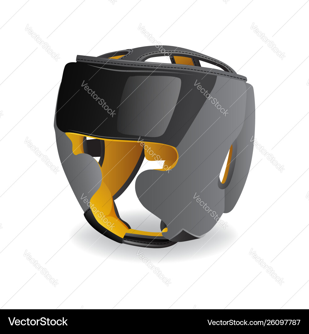 Black boxing helmet headgear head guard icon Vector Image