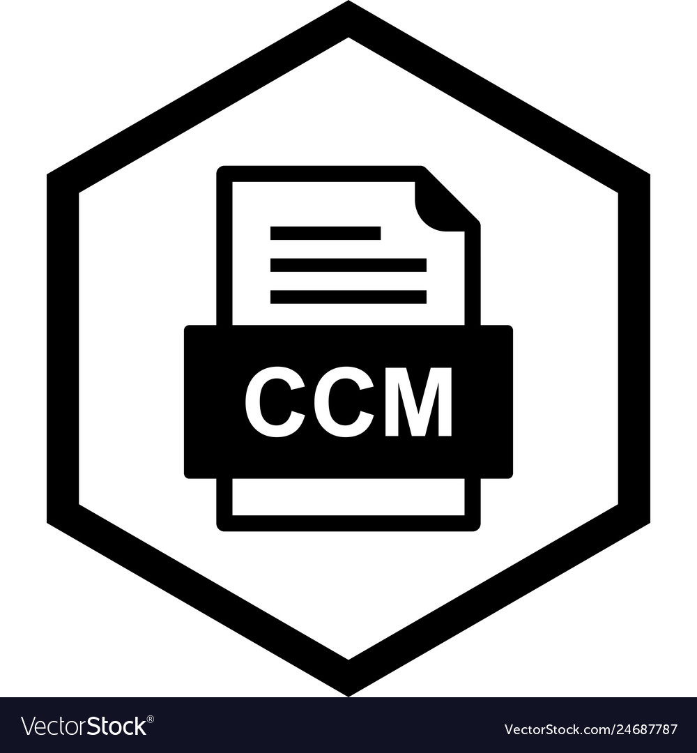Ccm file document icon Royalty Free Vector Image