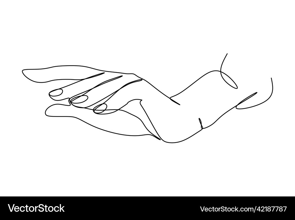 Continuous line drawing of hand trendy Royalty Free Vector