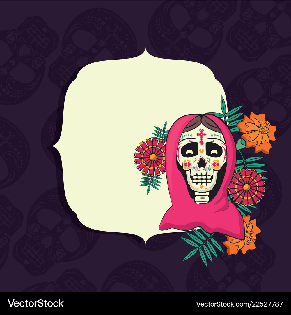 Day of the dead frame Royalty Free Vector Image