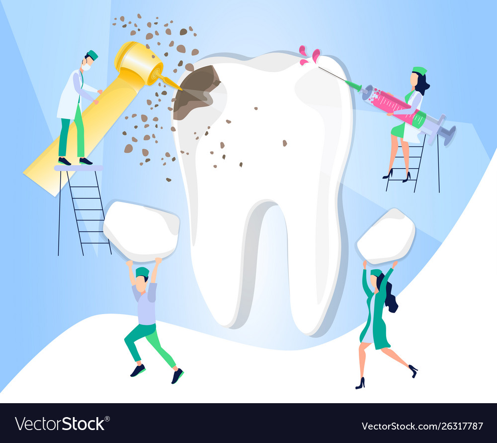 Dentistry teeth treatment whitening Royalty Free Vector