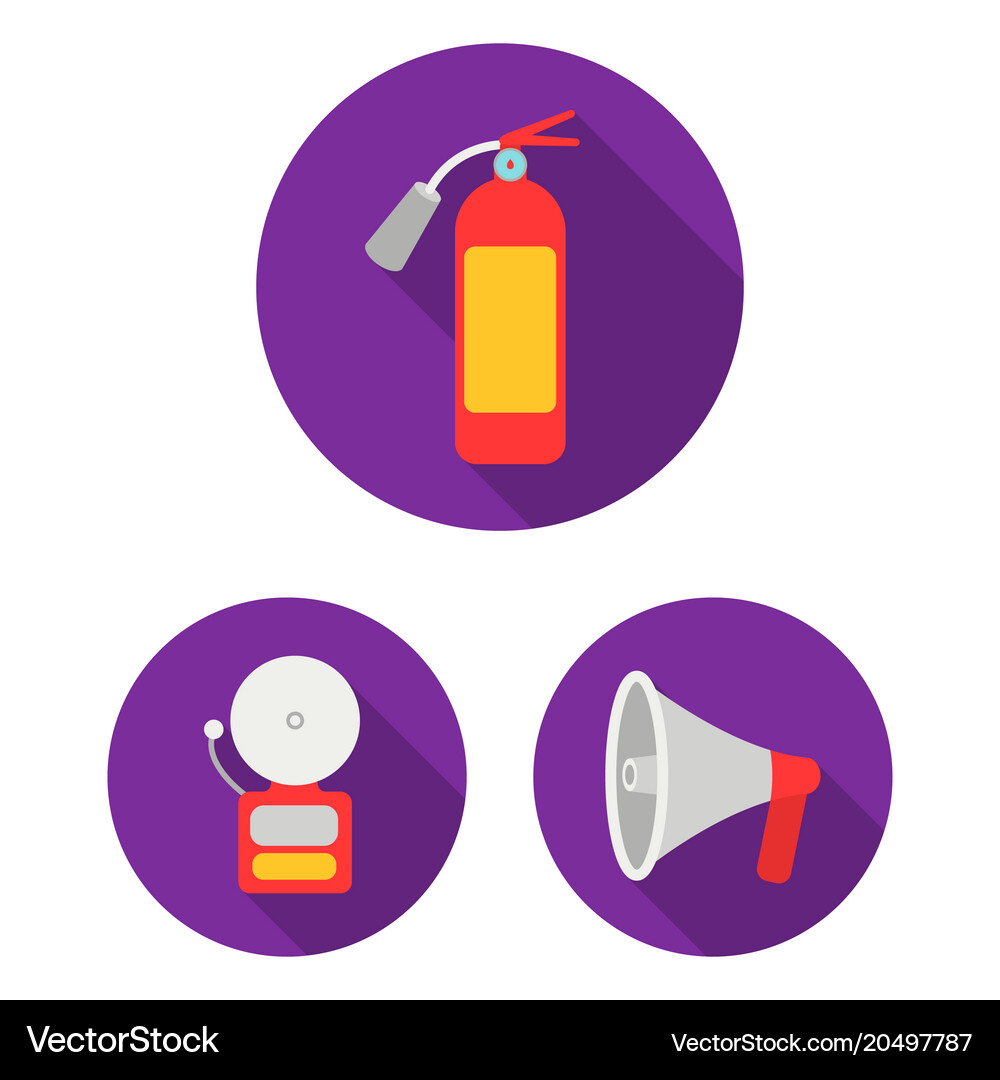 Fire department flat icons in set collection Vector Image