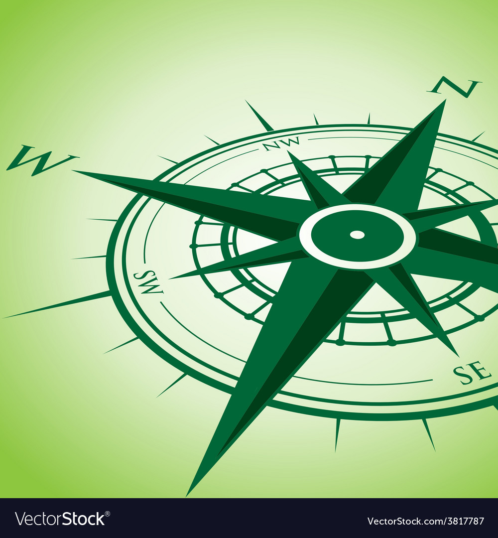 Green compass Royalty Free Vector Image - VectorStock