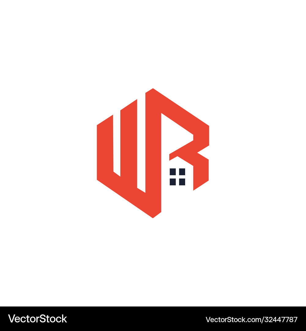 Initial letter wr logo or rw logo design Vector Image