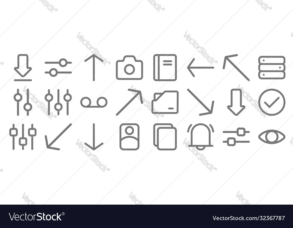 Interface line icons linear set quality line set Vector Image