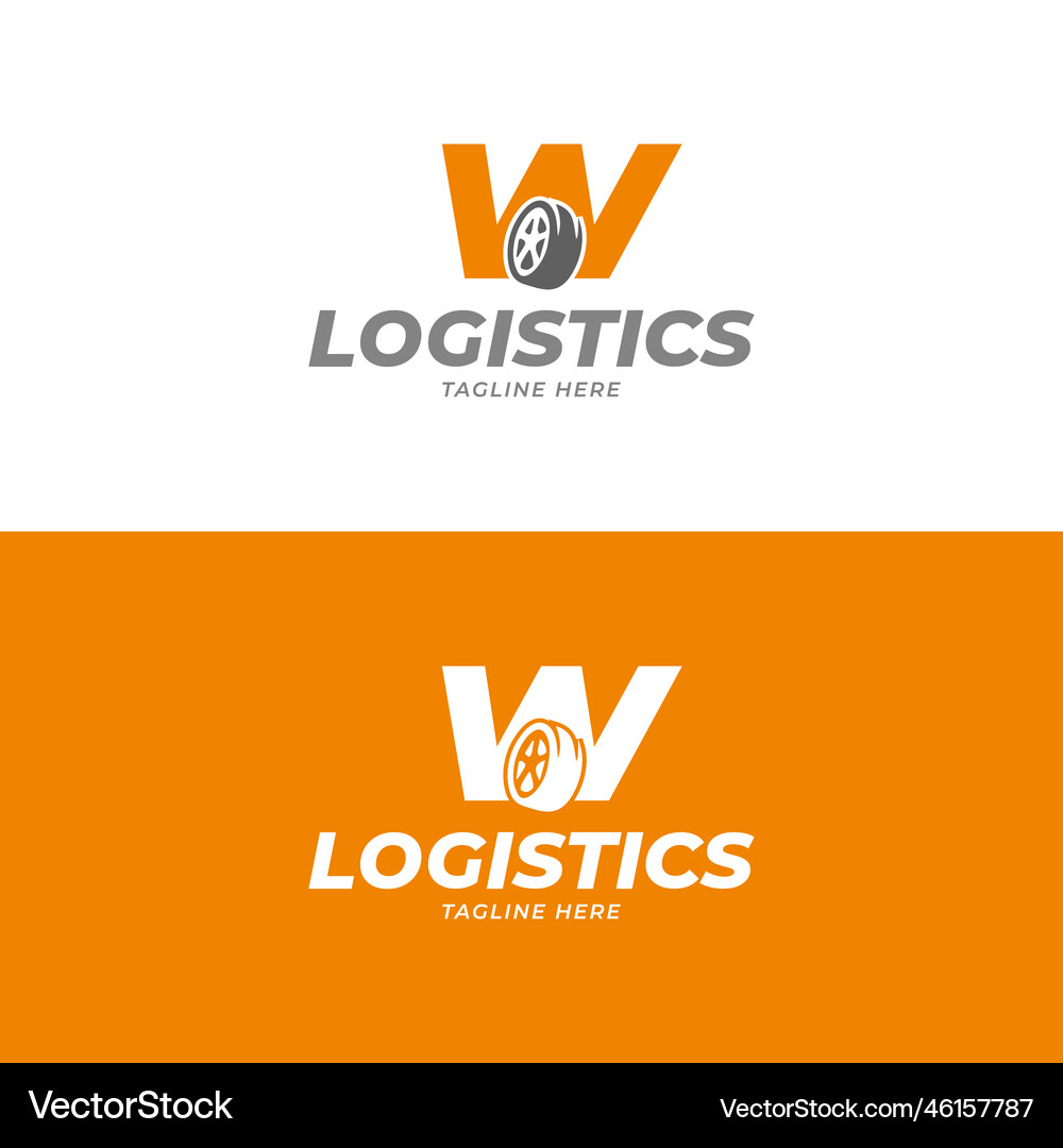 Letter w logistics company logo design template Vector Image