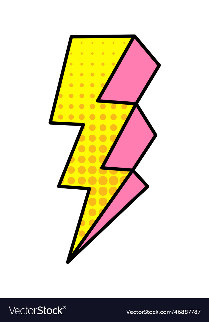 Lightning comic sign Royalty Free Vector Image