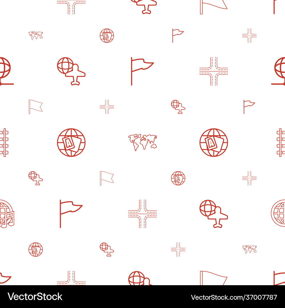 Map icons pattern seamless white background Vector Image
