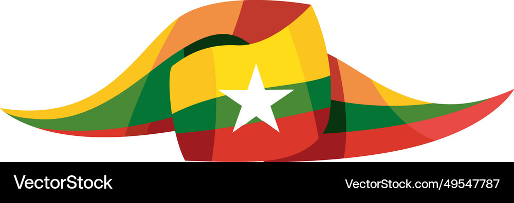 Myanmar independence day flag nation Royalty Free Vector