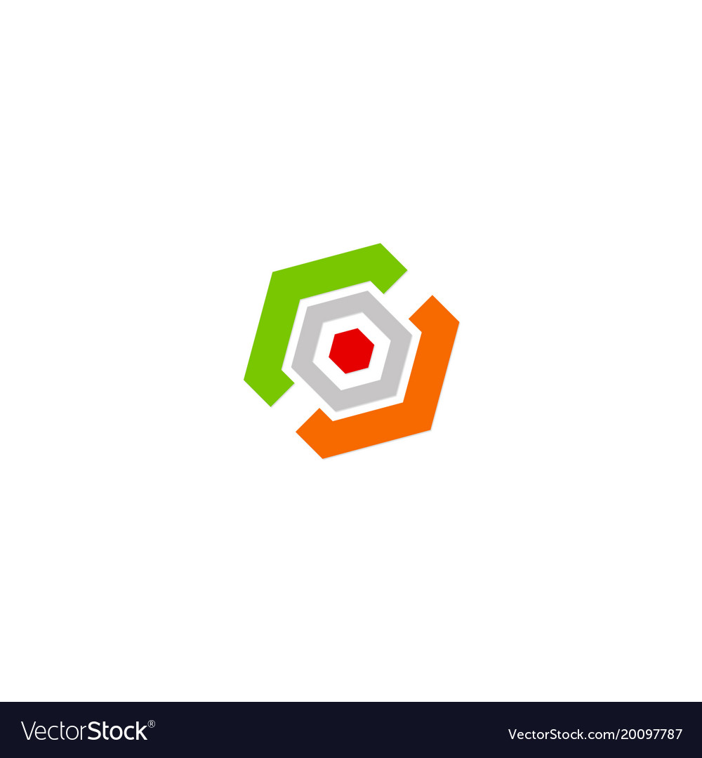 Polygon geometry technology logo Royalty Free Vector Image