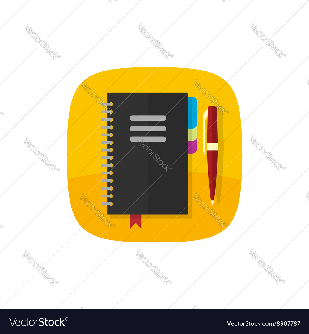 Ring notebook flat icon notepad Royalty Free Vector Image