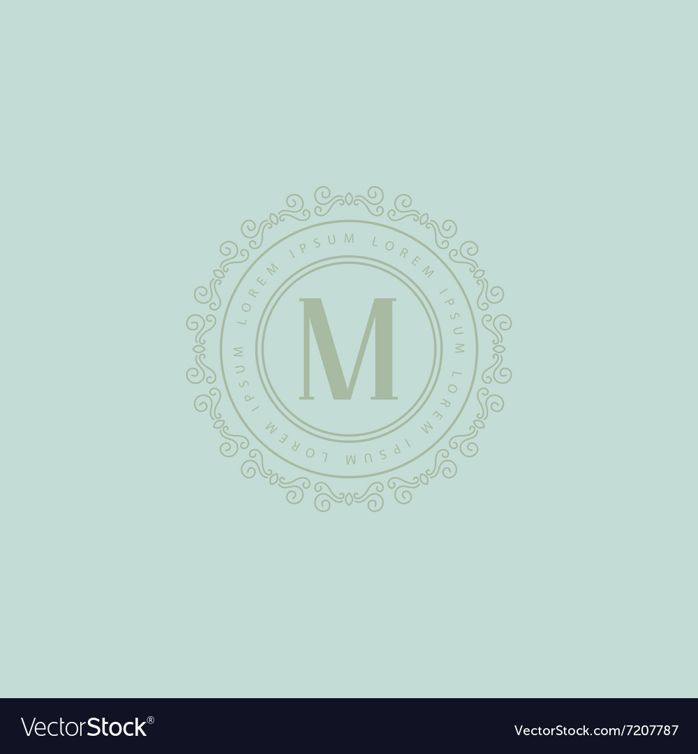 Round Monogram Design Template Royalty Free Vector Image