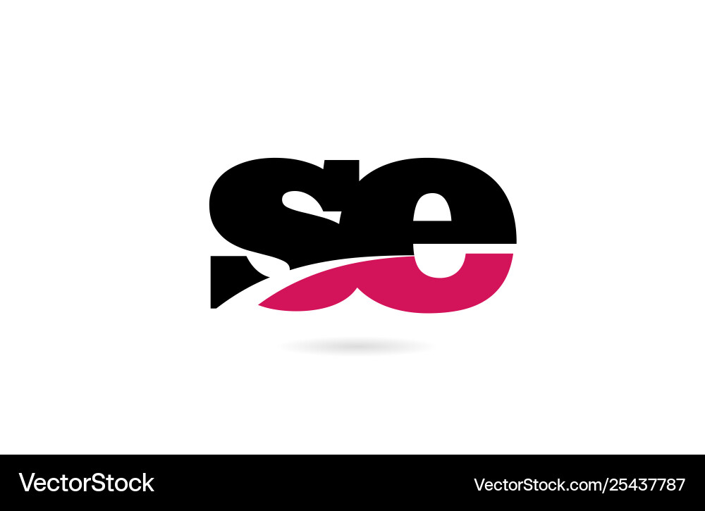 Se s e pink and black alphabet letter combination Vector Image