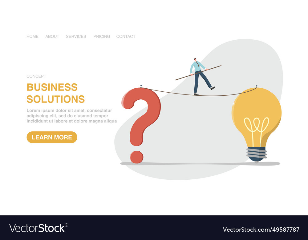Web banner with business solutions Royalty Free Vector Image