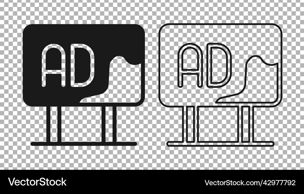 Black advertising icon isolated on transparent Vector Image
