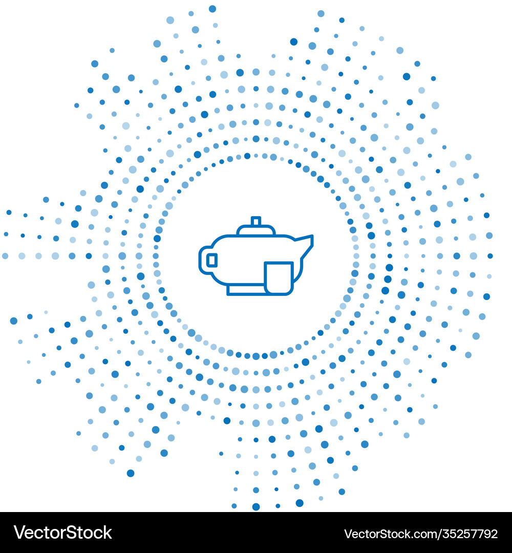 Blue line traditional tea ceremony icon isolated Vector Image
