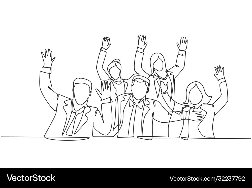 Business meeting concept one single line drawing Vector Image