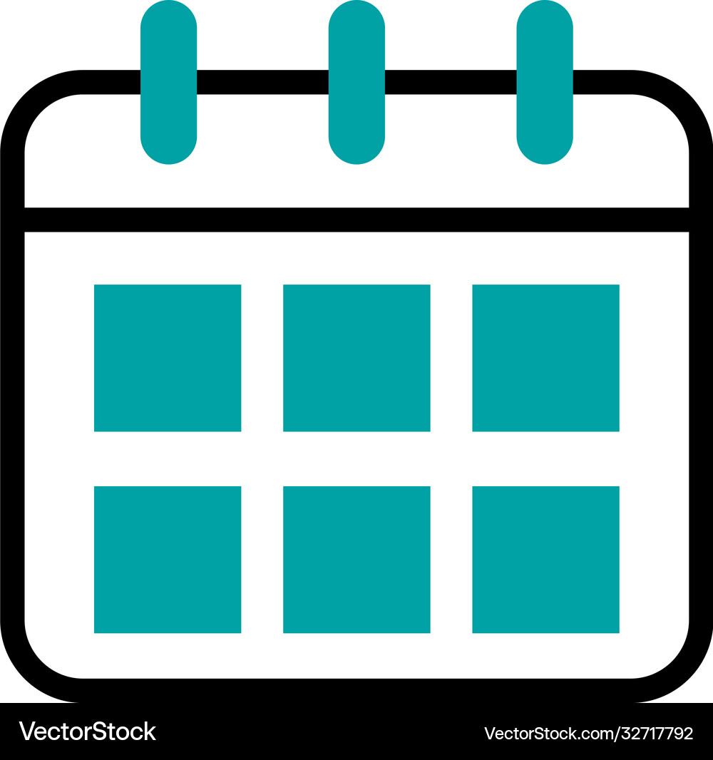 Calendar planner icon half line color style Vector Image