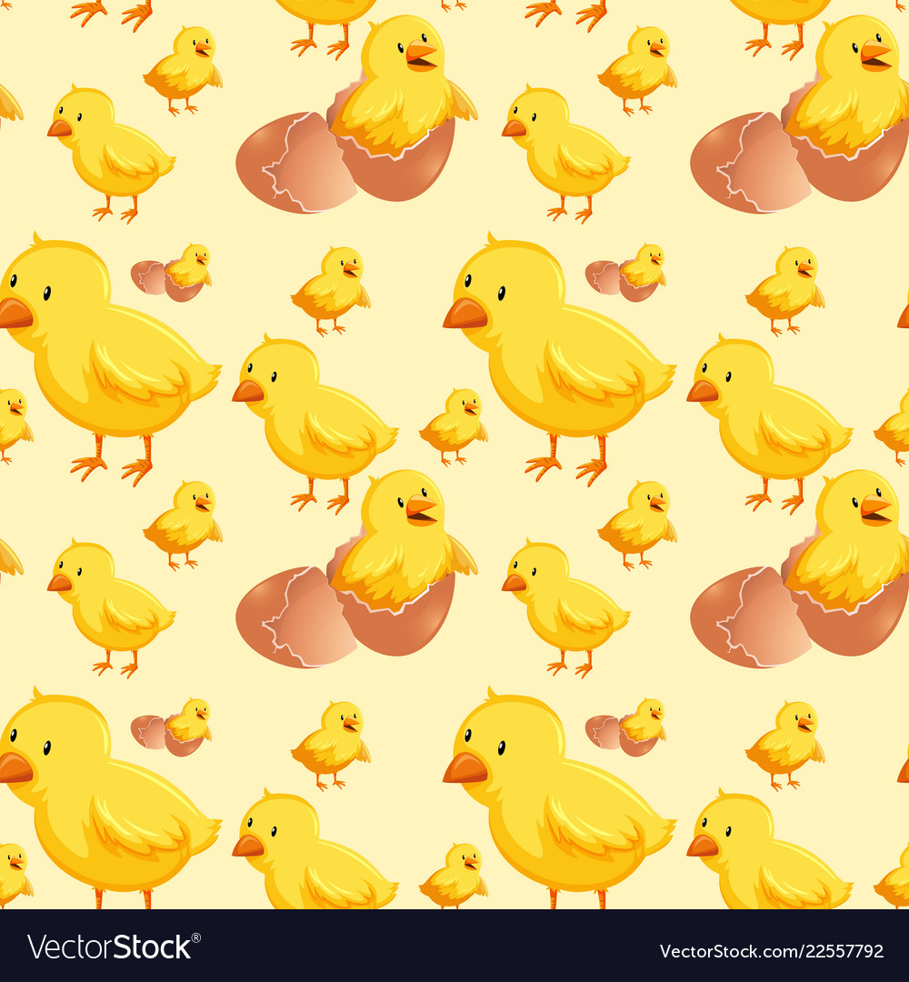 Chick hatching egg seamless Royalty Free Vector Image
