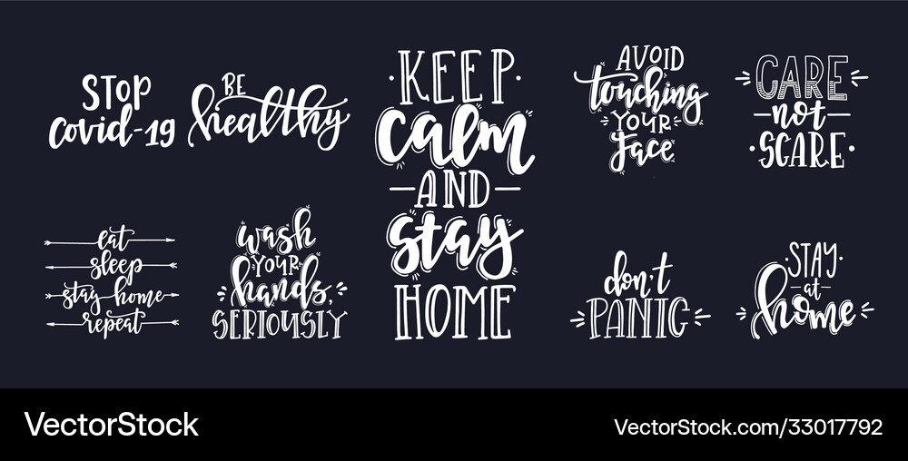 Coronavirus covid-19 letterings and other elements