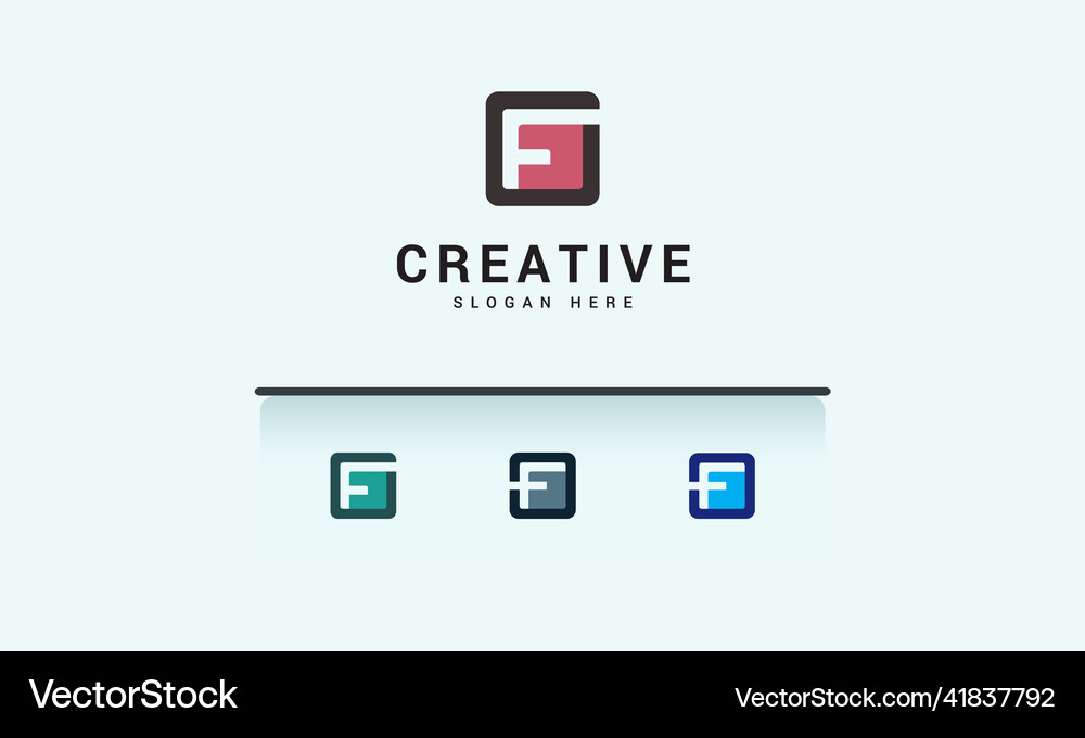 Letter f simple and minimal logo Royalty Free Vector Image