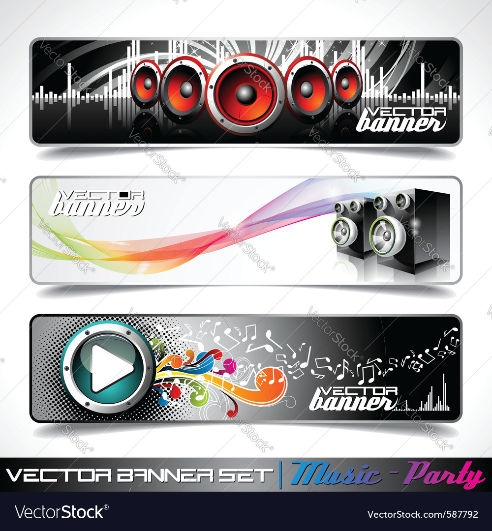 Music themed banners Royalty Free Vector Image