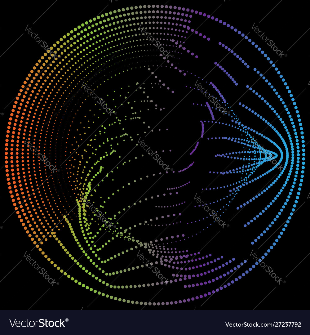 Radial element with random dots circles rings as Vector Image