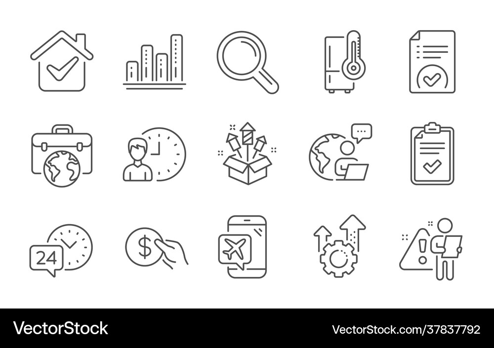 Research fireworks rocket and payment icons set Vector Image