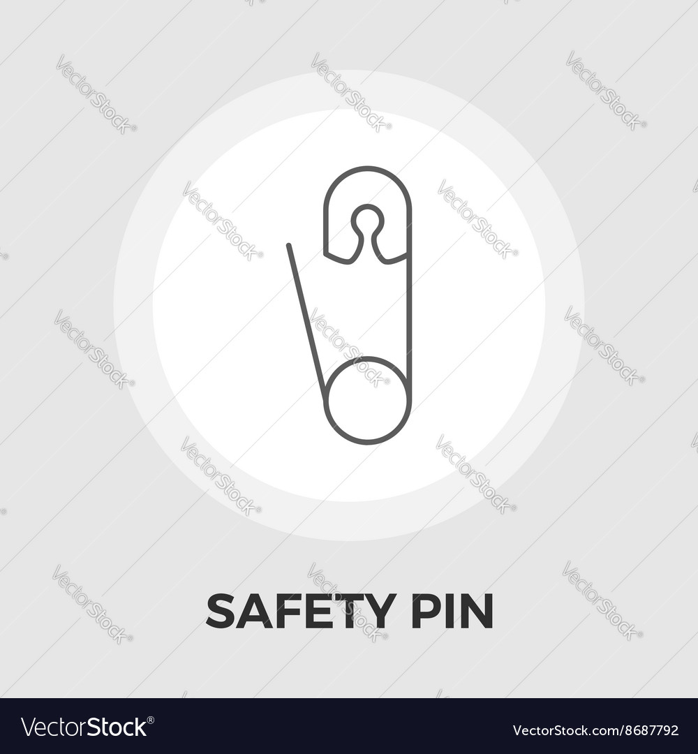 Safety pin flat icon Royalty Free Vector Image