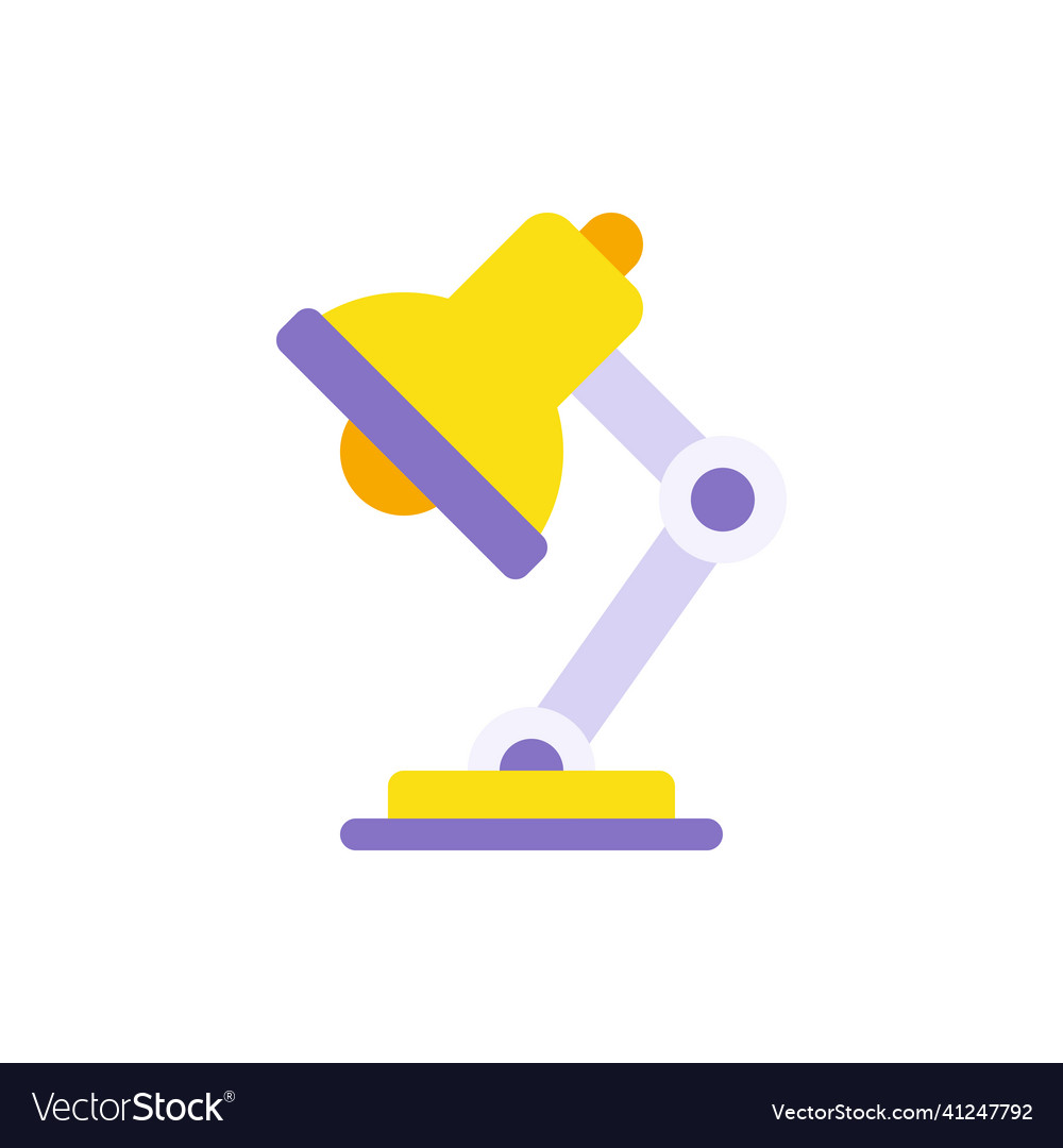 Yellow task table light lamp side view Royalty Free Vector